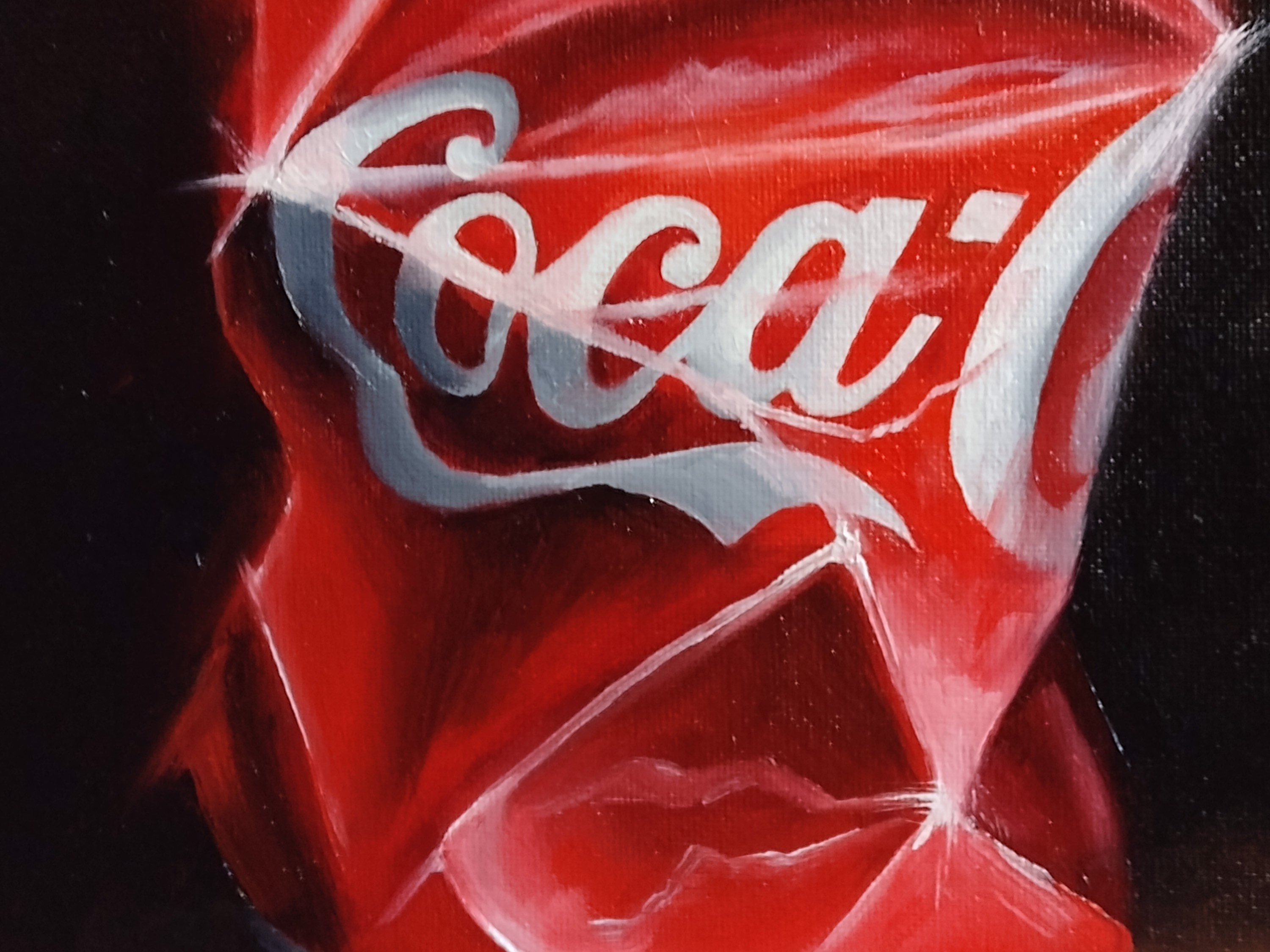 Coke Crush 4 Original Still Life Oil Painting, Framed Contemporary ...