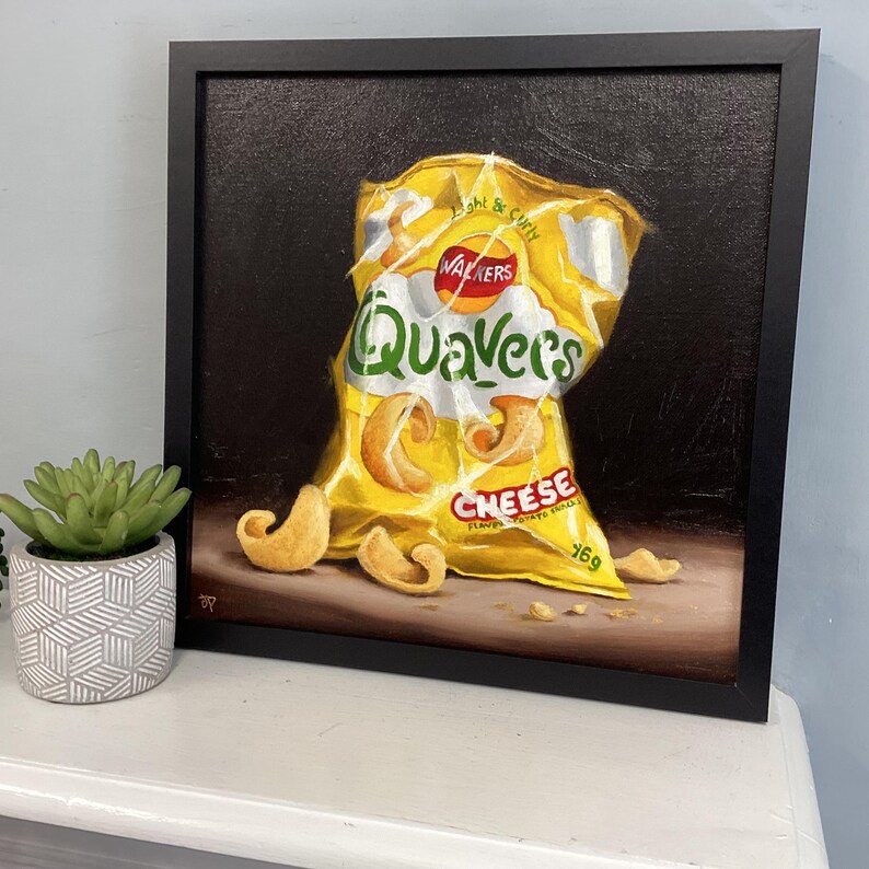 Quavers Cheese Crisps Original Still Life Oil Painting, Framed ...