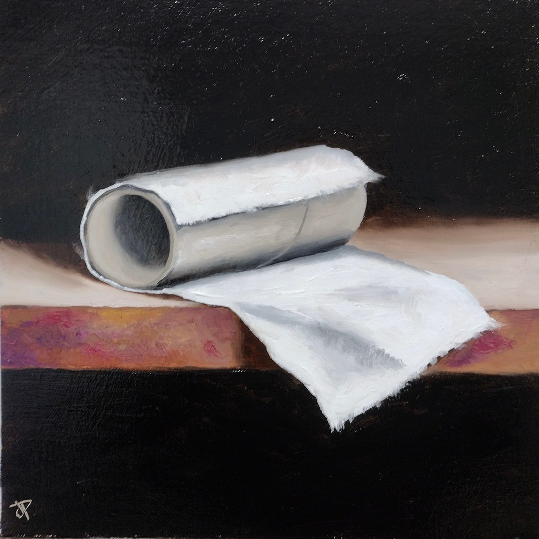 The Last Sheet of Loo Roll Original Still Life Oil Painting - Etsy UK