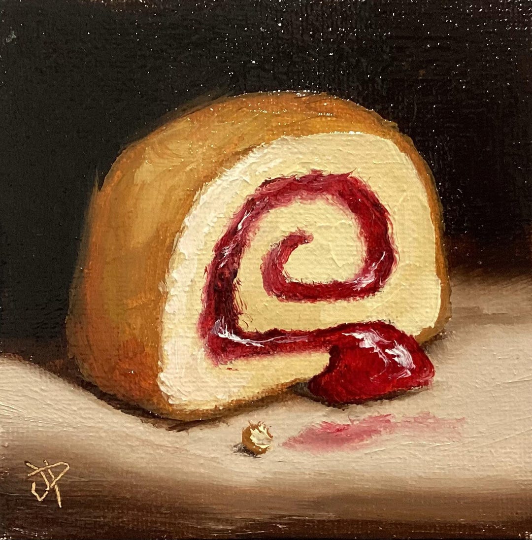 Little Jam Roly Poly Original Still Life Oil Painting, by Jane Palmer ...