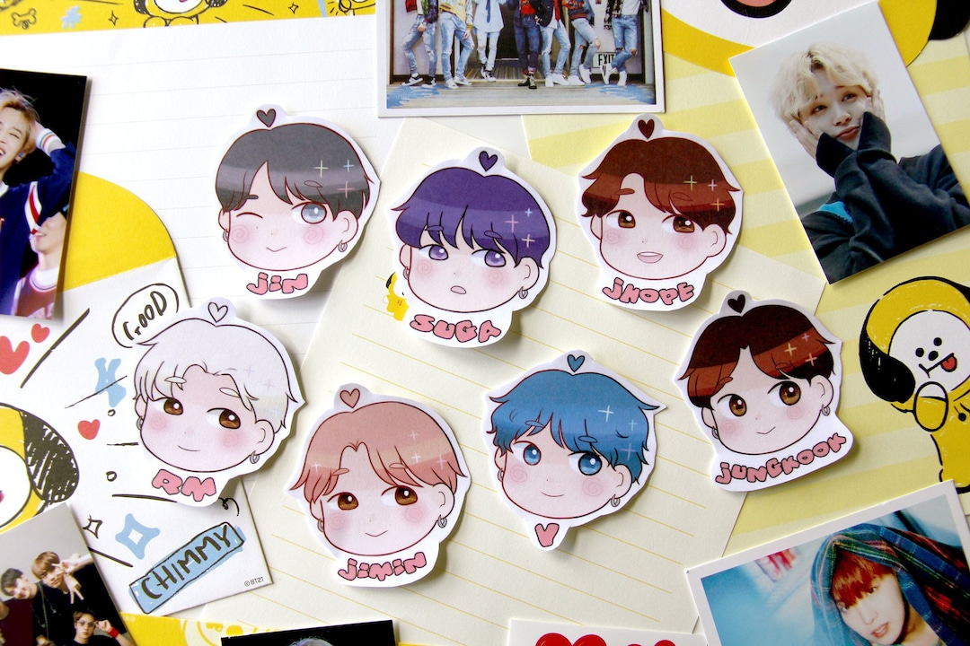 BTS Persona Chibi Stickers: Jin/ Suga/ J-hope/ RM/ Jimin/ V/ Jungkook ...