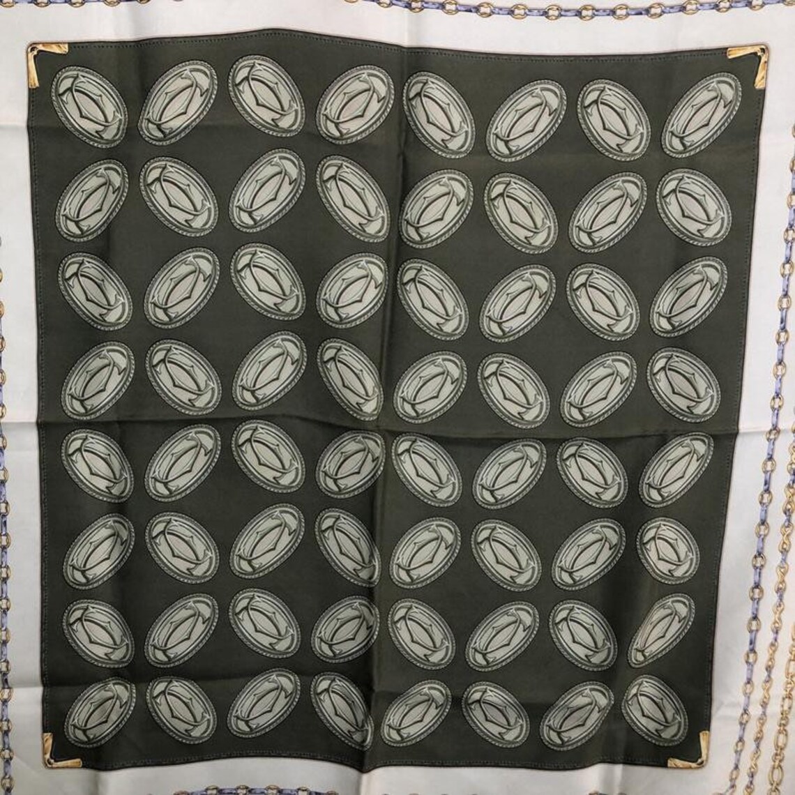CARTIER 80s Must De Cartier Monogram Silk Scarf | Etsy