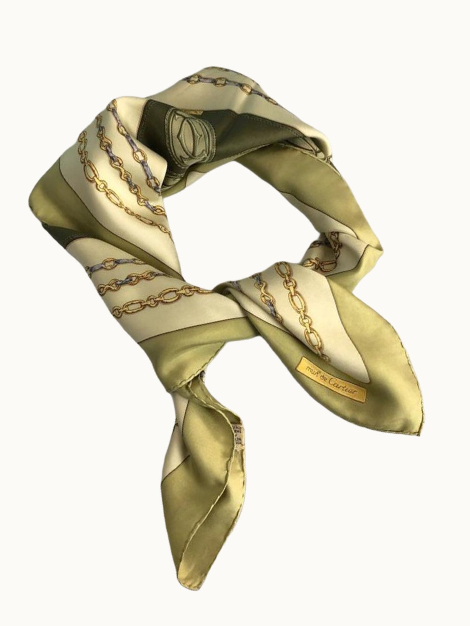 CARTIER 80s Must De Cartier Monogram Silk Scarf | Etsy