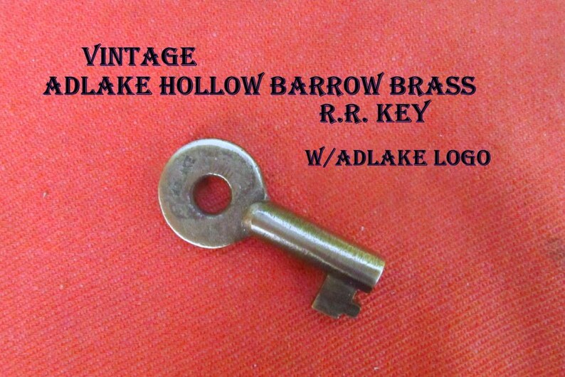 ADLAKE Brass Hollow Barrow R.r.key Vintage ADLAKE Logo - Etsy