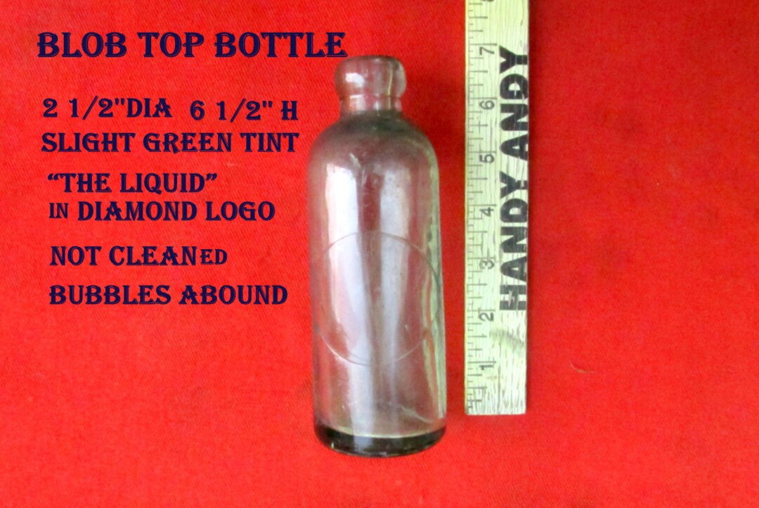 Vintage Blob Top Medicinal Bottle No Cracks Bubbled Very Slight Green ...