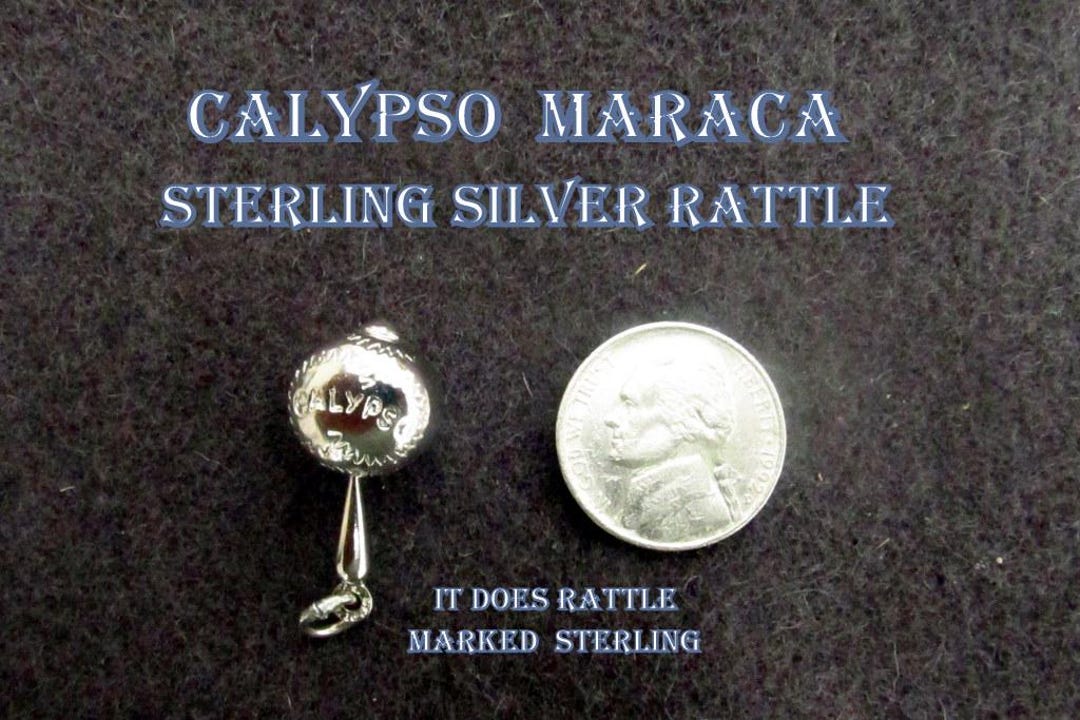 Vintage Sterling Silver Calypso Maraca Rattle Charm Rattle Rattles ...