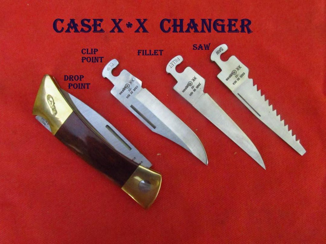 Case Changer XX Pocket Knife W/ Case Leather Case Saw-clip-drop-fillet ...