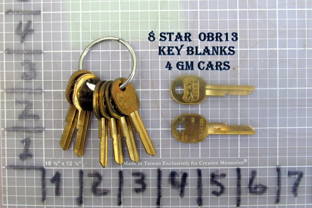 8 Star Brass OBR13 GM Car Key Blanks Vintage From Closed Dealership - Etsy