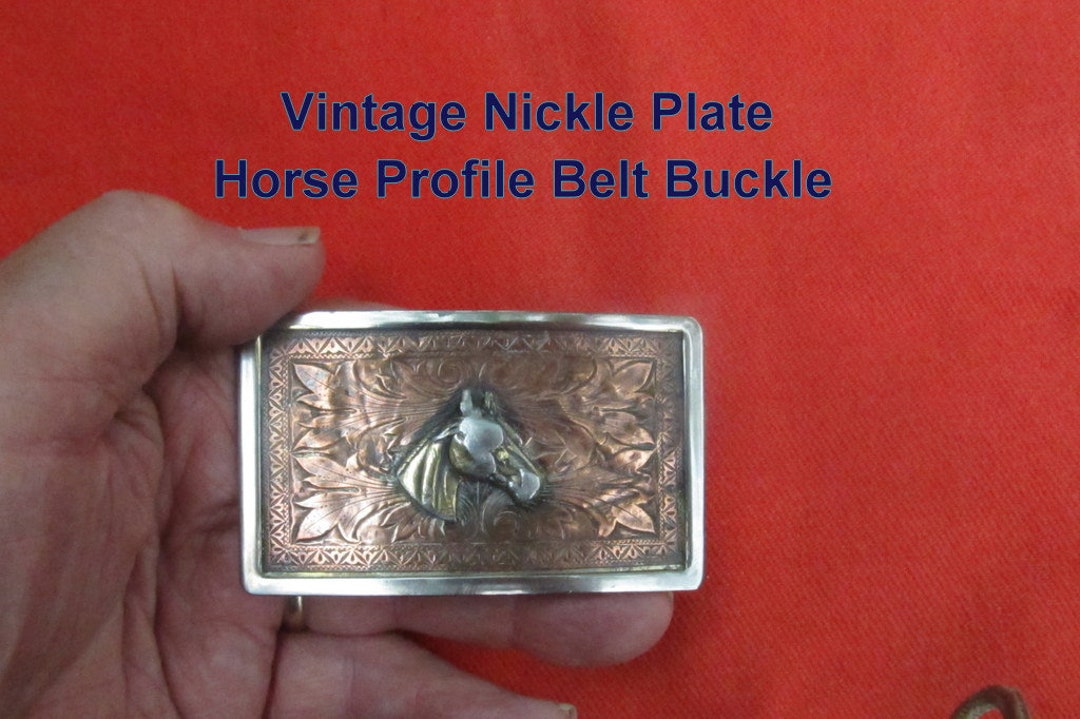 Horse Head Profile Belt Buckle Vintage Unbranded 2'' X 3" Used W/ Kind Wear - Etsy