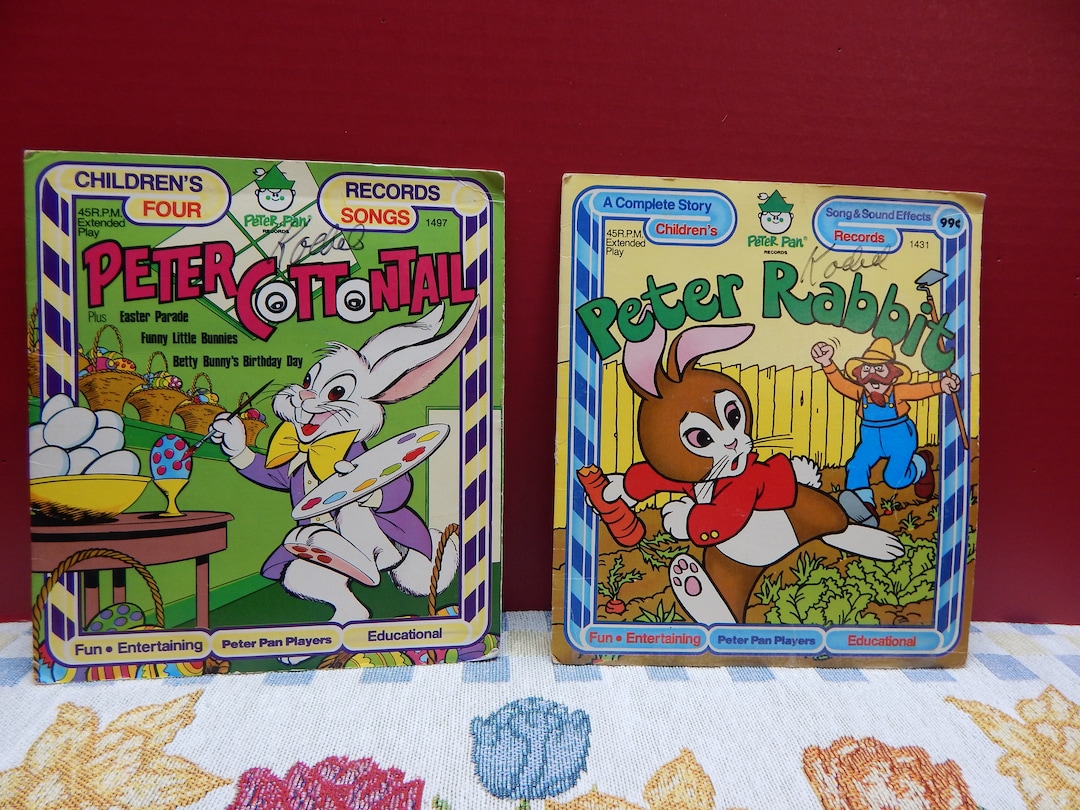 Peter Cottontail and Peter Rabbit 45 Rpm Children's Vintage Records ...