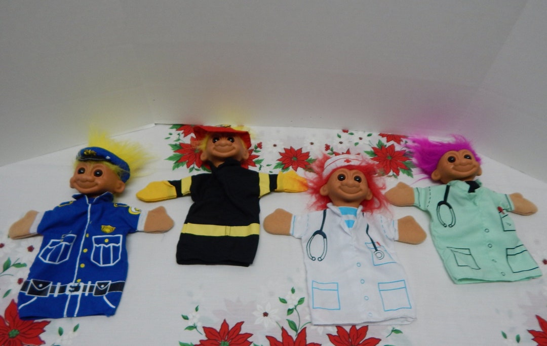 HAND Puppets TROLL 4 RUSS Doctor / Nurse / Fireman / Police Officer ...
