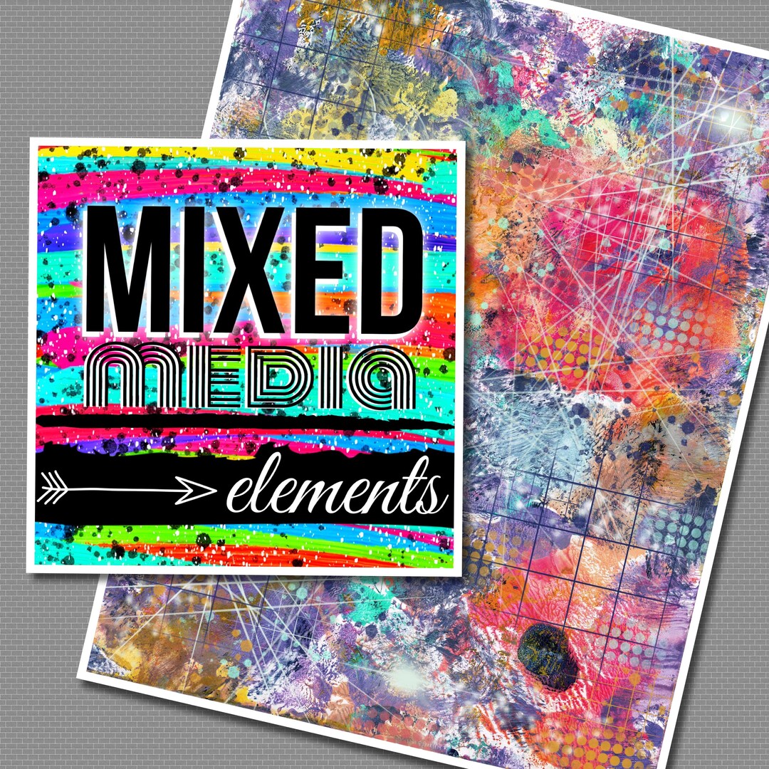 Digital Printable Mixed Media Sticker Elements 1: Background INSTANT ...