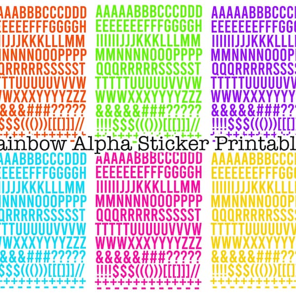Printable Alphabet Stickers - Etsy