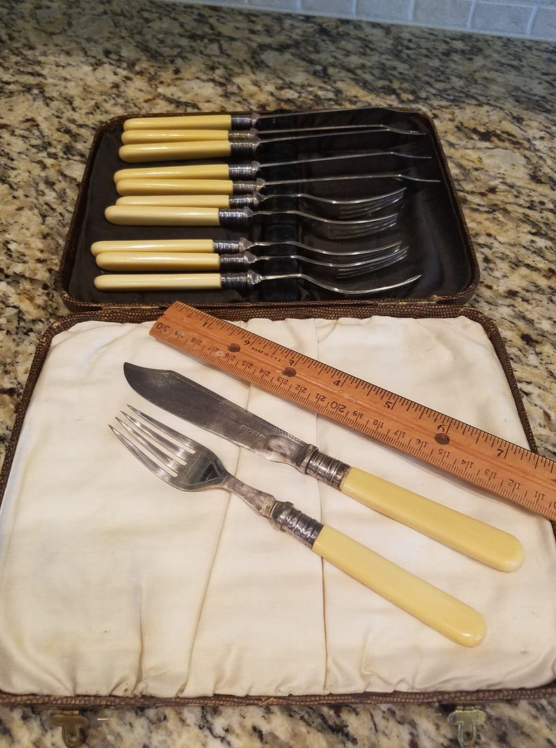 Vintage Fish Knife and Fork Set - Etsy