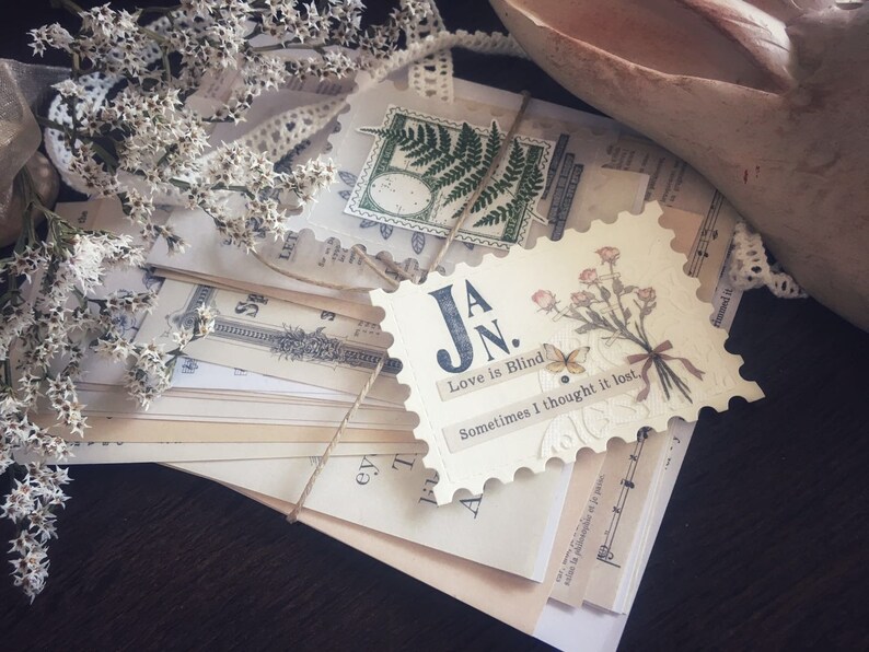 24 Pcs Stamp Shapes Die Cut Card Set Assorted Size & Paper - Etsy