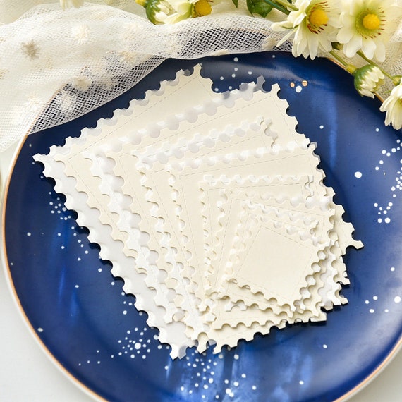 24 Pcs Stamp Shapes Die Cut Card Set Assorted Size & Paper - Etsy