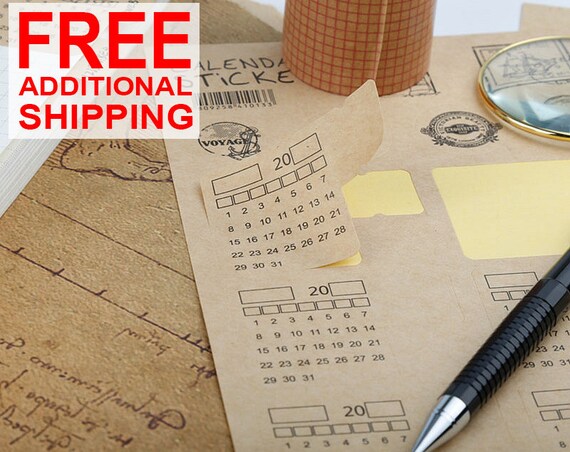 Calendario Sticker Index Page Tab Sticker Kraft Brown Paper - Etsy España