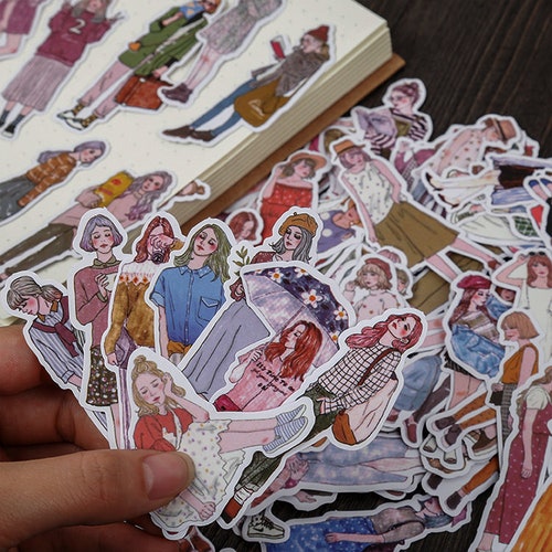 50pcs/pack Vintage Label Sticker Junk Journal Kit Pack Canvas | Etsy