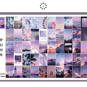 50 Pcs Deco Washi Sticker Mini Booklet Aesthetic Color - Etsy