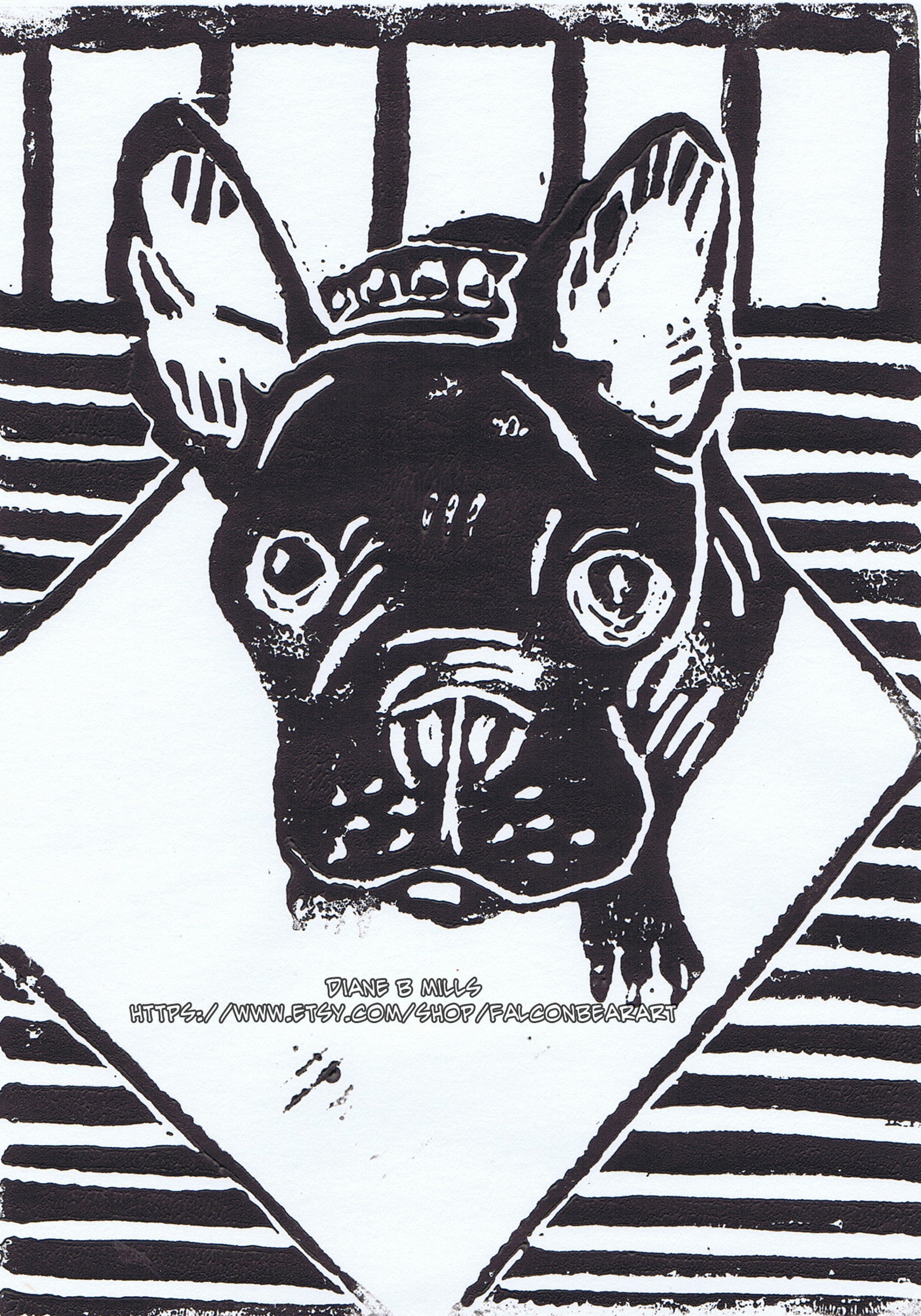Linoleum Print of a Dog - Etsy