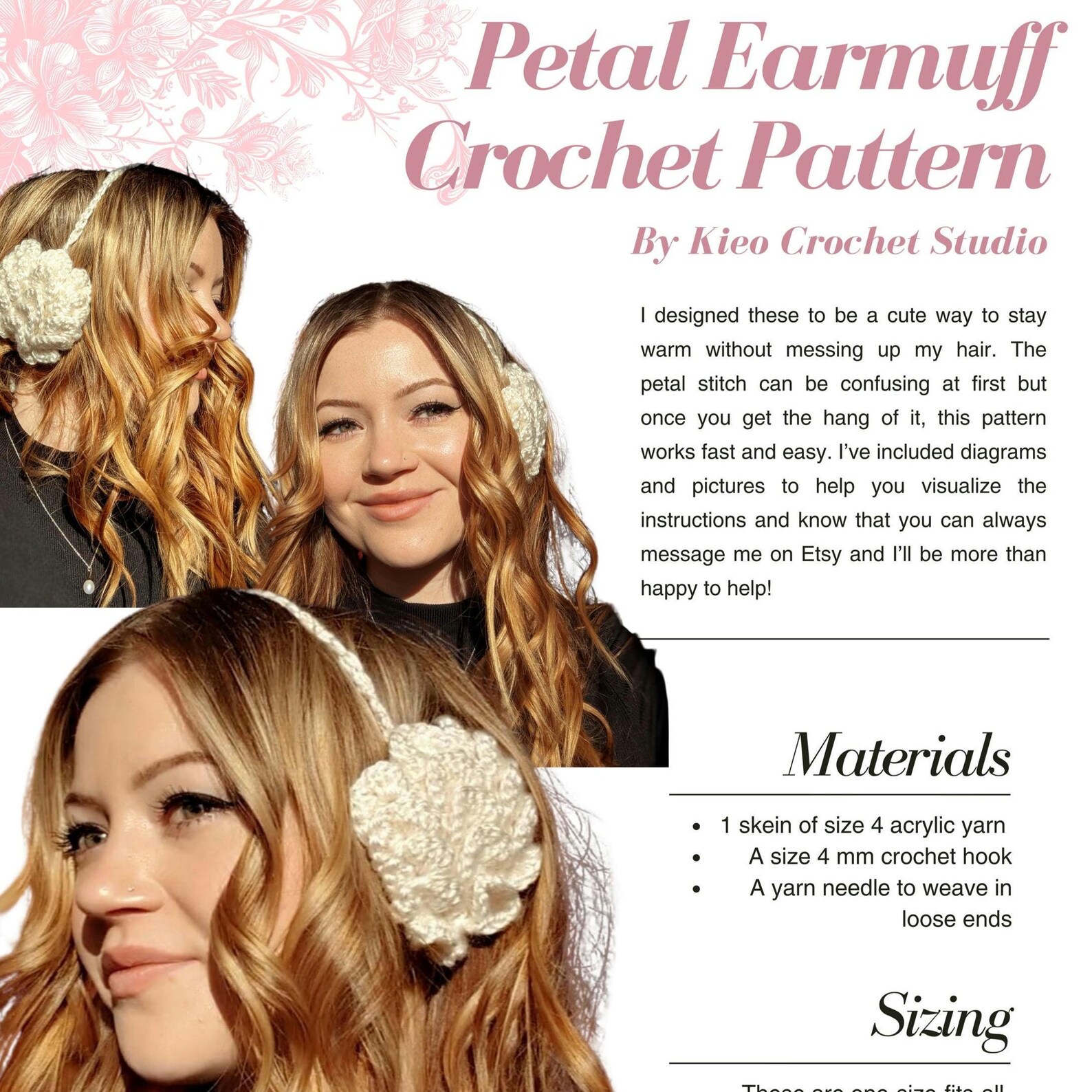Cute Earmuff Crochet Pattern - Crochet Pattern for Winter Earmuffs ...