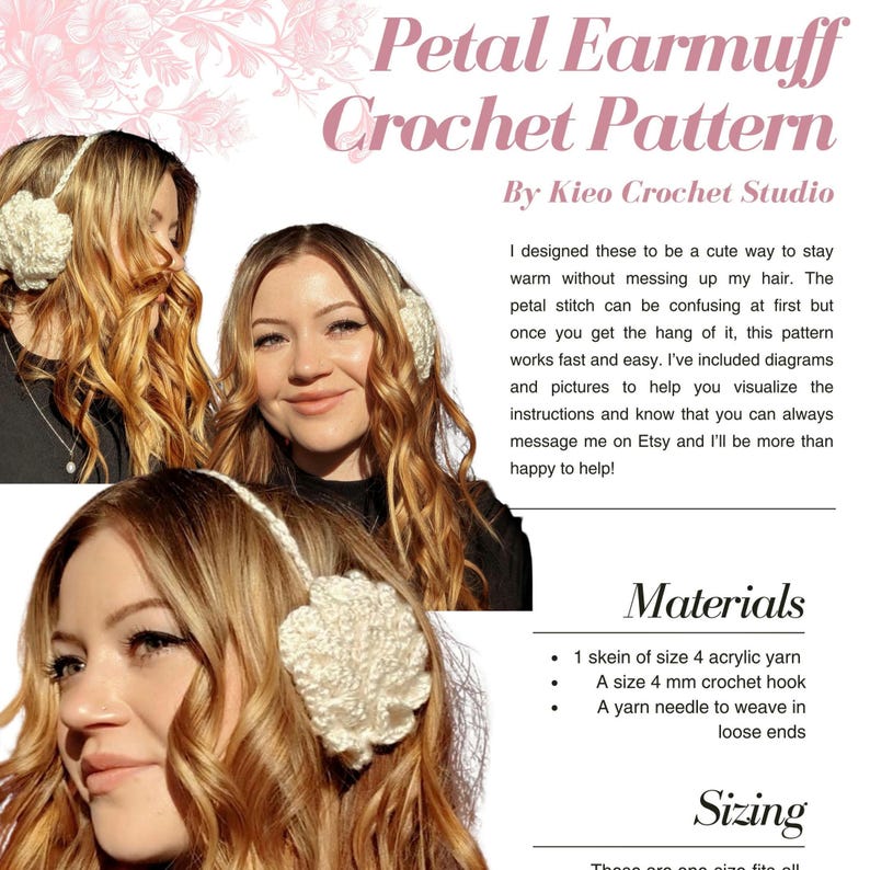 Cute Earmuff Crochet Pattern - Crochet Pattern for Winter Earmuffs ...