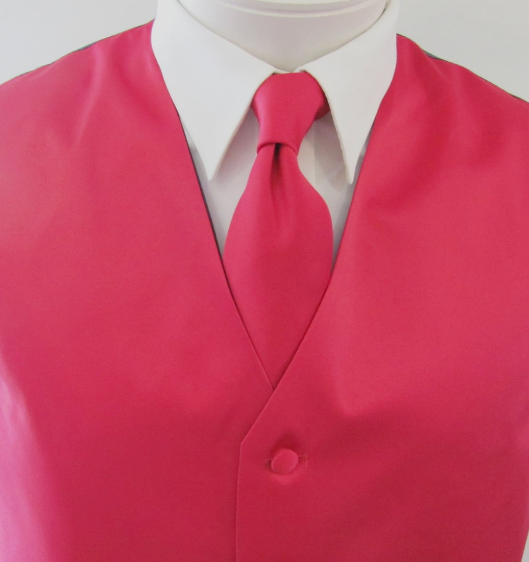 Mens Vest Medium Apple Red With Covered Buttons Vest Comes With ...