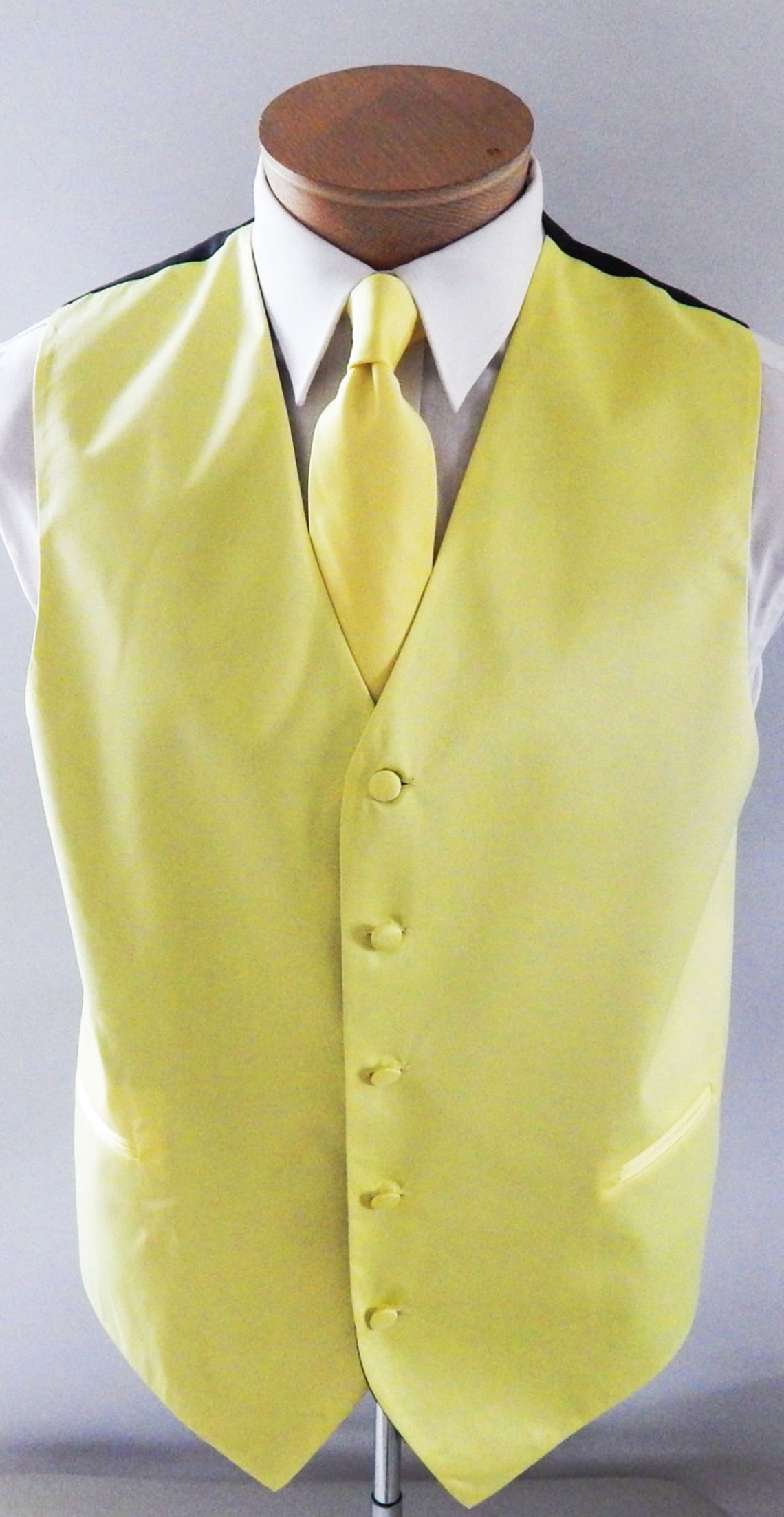 Mens Vest Light to Medium Yellow Smooth Satin Covered Buttons | Etsy