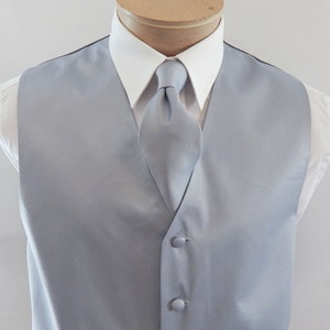 Mens Vest Silver Satin With Covered Buttons Vest Comes With - Etsy