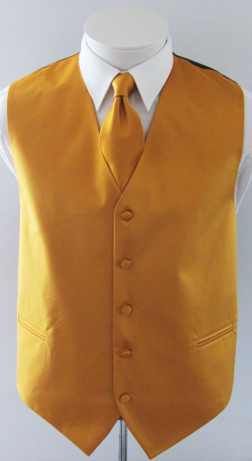 Mens Vest Mustard Gold Smooth Satin and Material Covered - Etsy