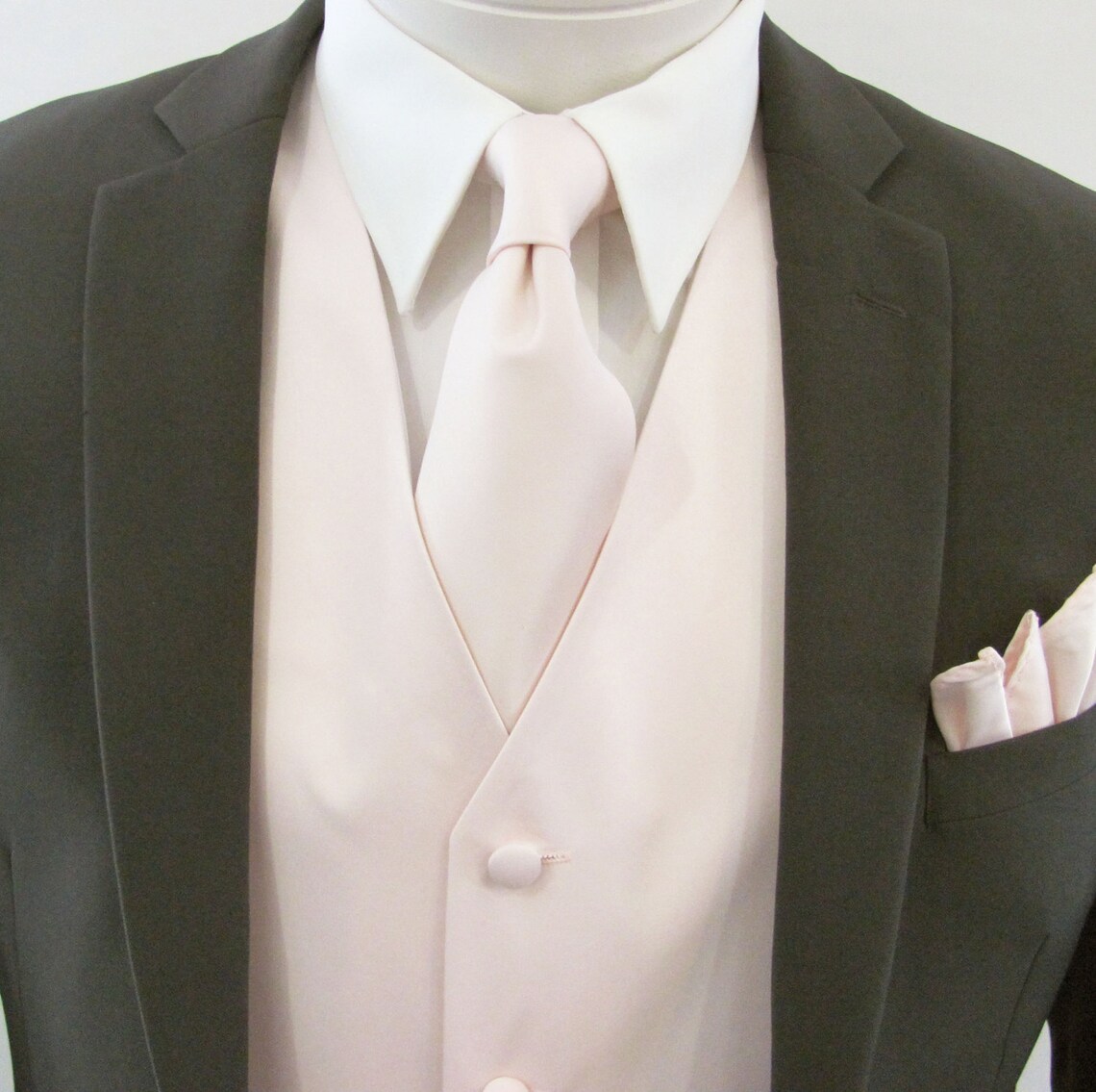 Mens Vest Angel Blush Pale Pink With Covered Buttons Vest Comes With ...