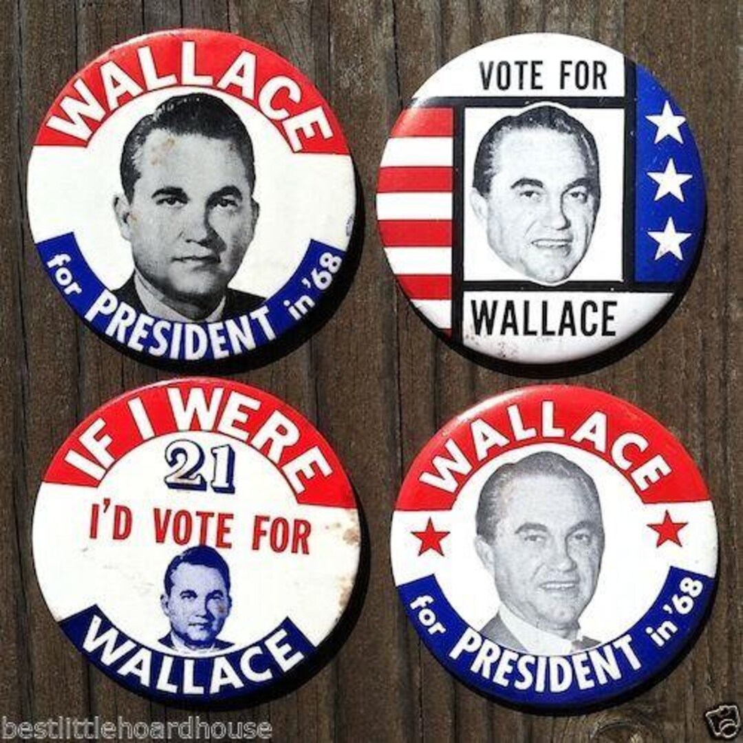 Vintage Original WALLACE FOR PRESIDENT Pin Badge Collection 1968 - Etsy