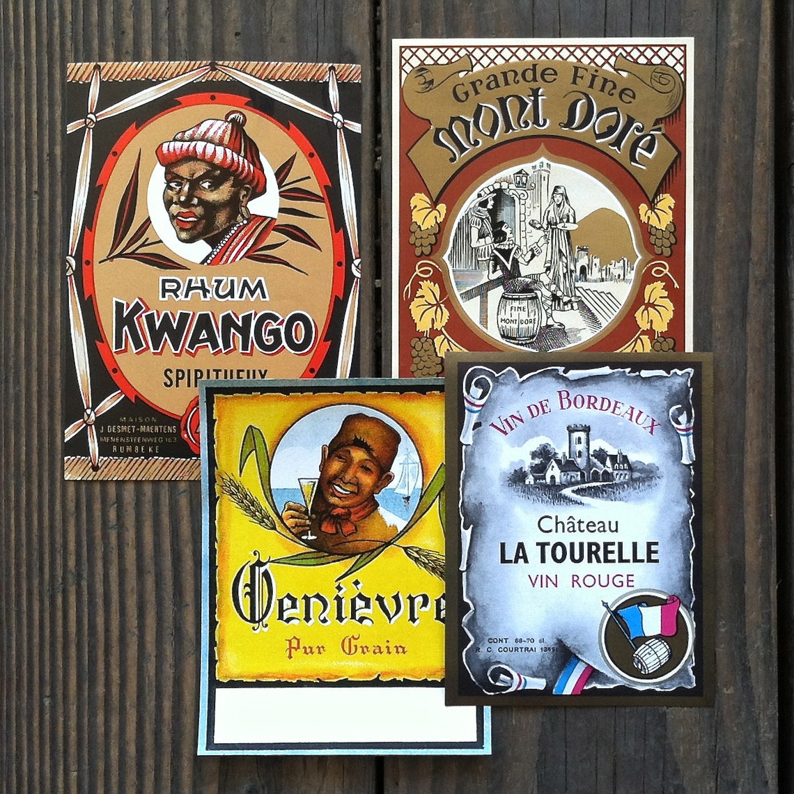 100 Vintage Original FRENCH WINE Label Collection 1920s-40s Bottle ...