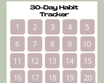 30 Day Habit Tracker Checkbox Printable - Etsy