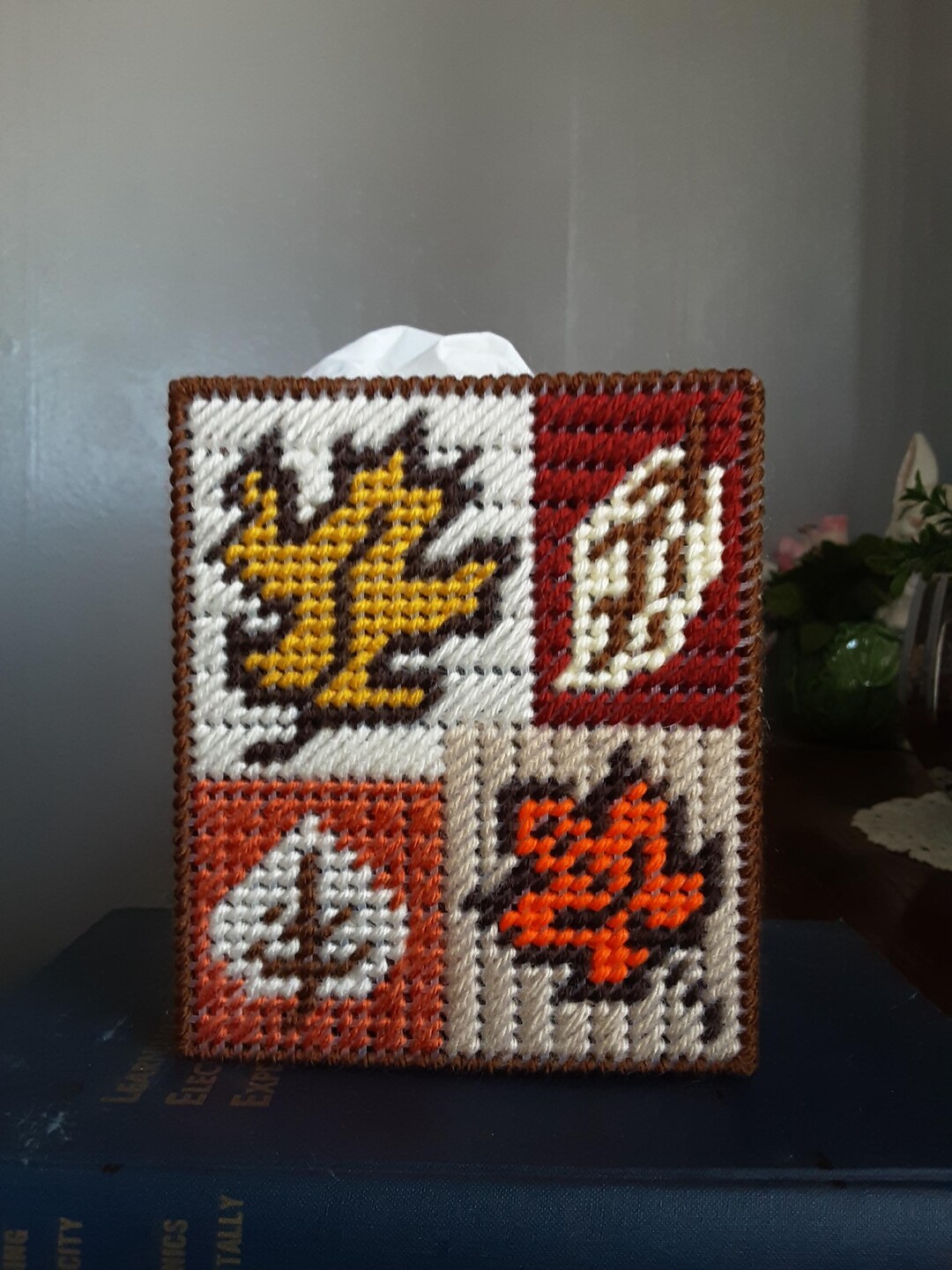 Fall Leaves Tissue Box Cover - Etsy