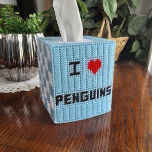 I Love Penguins Tissue Box Cover - Etsy