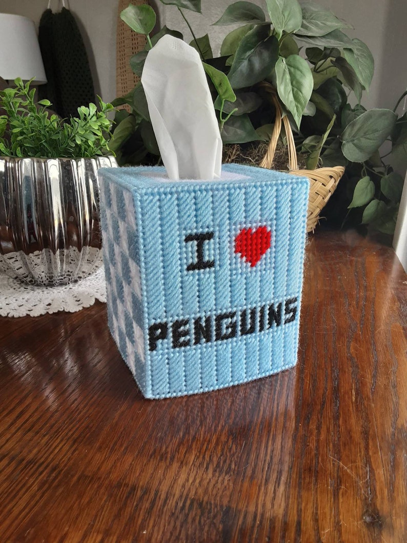 I Love Penguins Tissue Box Cover - Etsy
