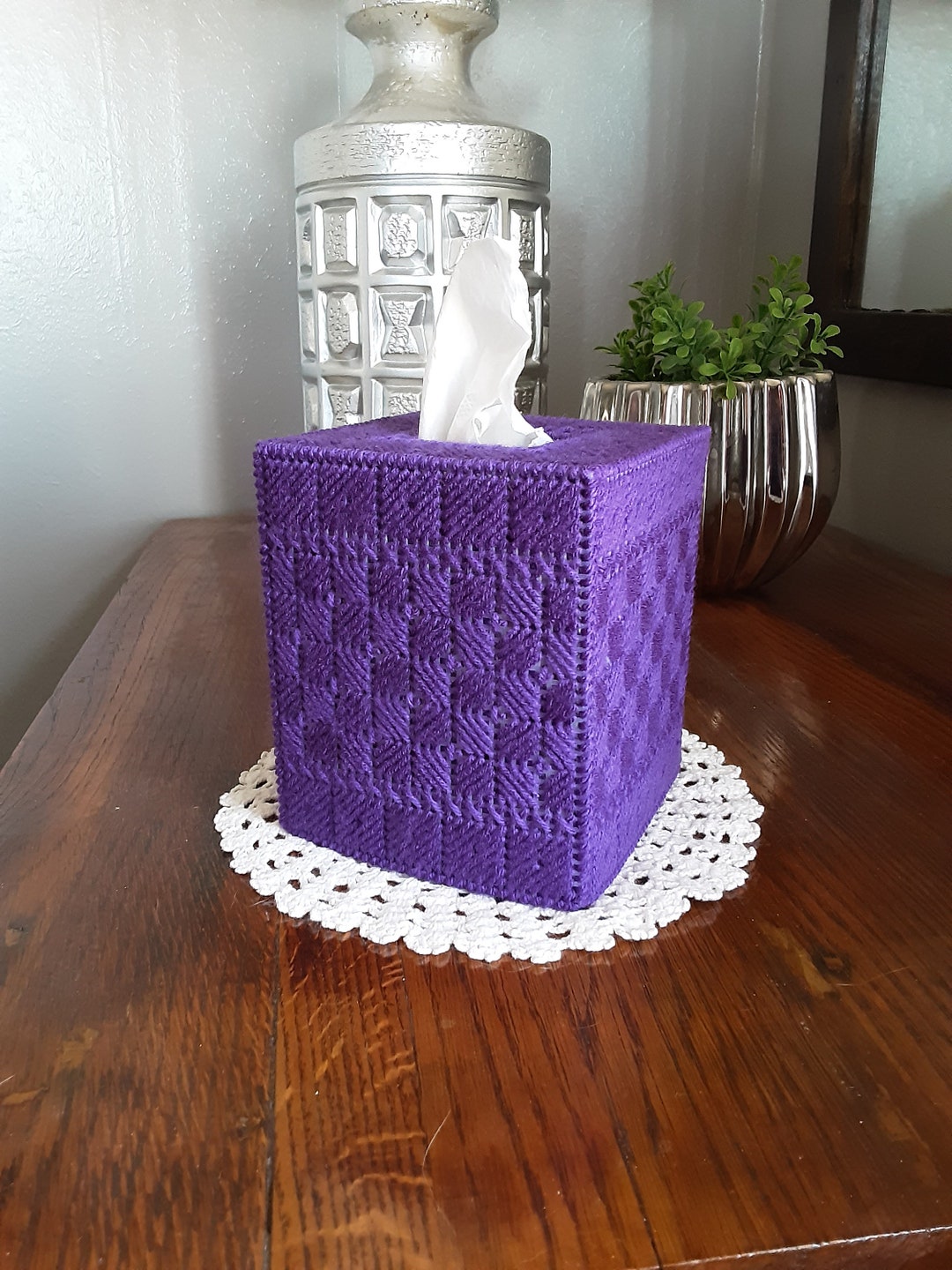 Purple Tissue Box Cover - Etsy