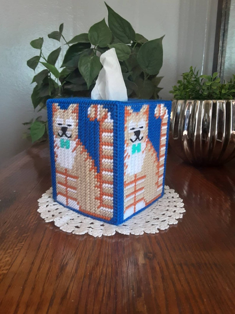 Bow Tie Cat Tissue Box Cover - Etsy