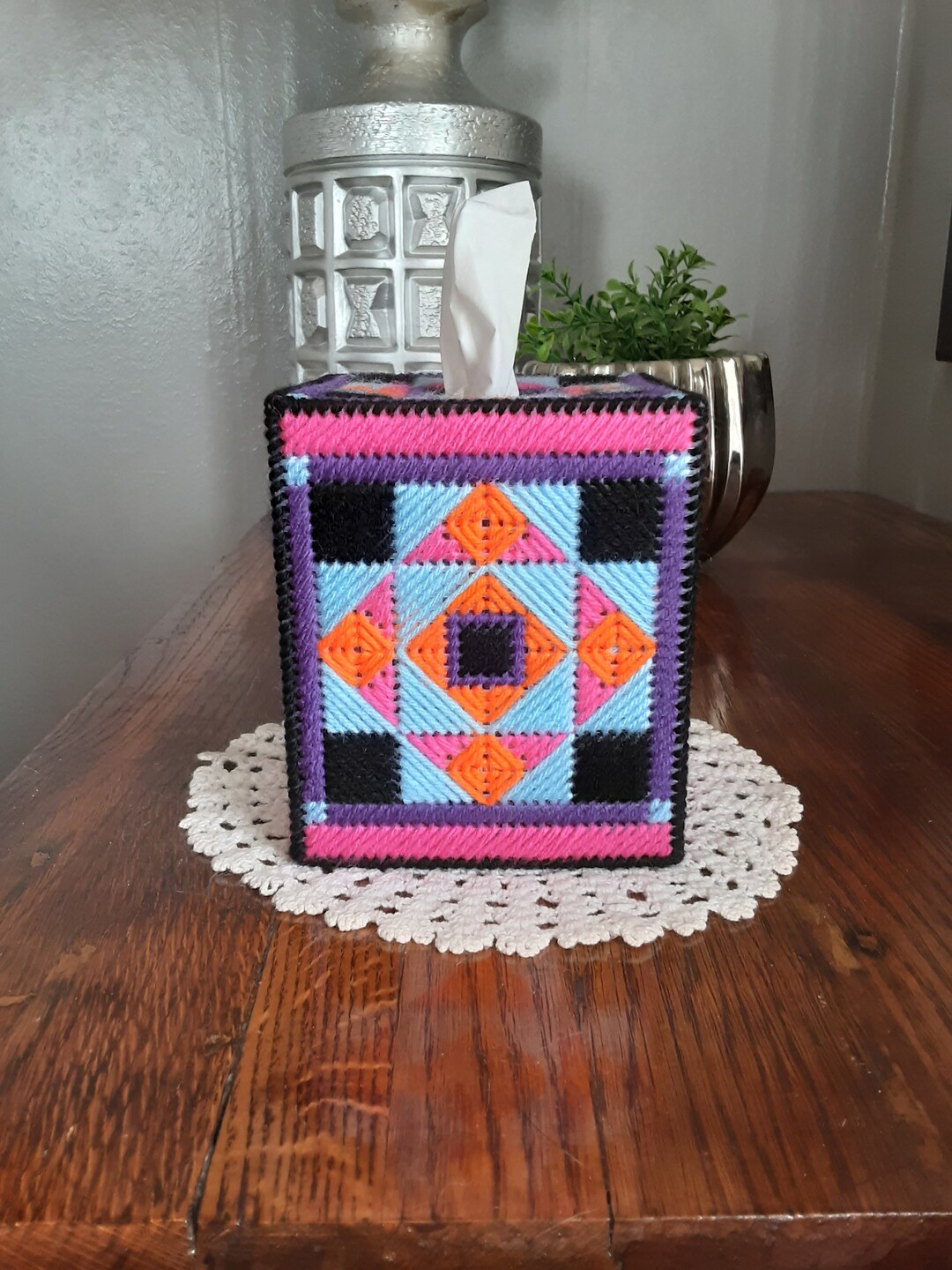 Quilt Block Tissue Box Cover - Etsy
