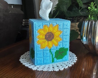Sunflower Tissue Box Cover - Etsy