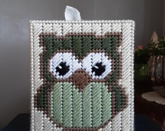 Plastic Canvas Tissue Box Cover/topper Cute Owl Pattern pdf Pattern ...