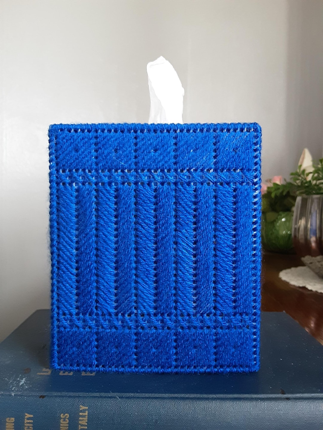 Navy Blue Tissue Box Cover - Etsy