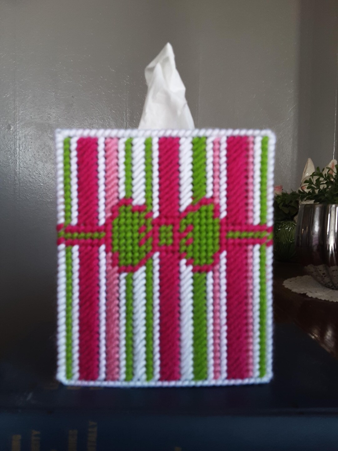 Bow and Stripes Tissue Box Cover - Etsy
