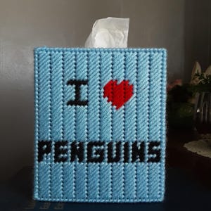 I Love Penguins Tissue Box Cover - Etsy