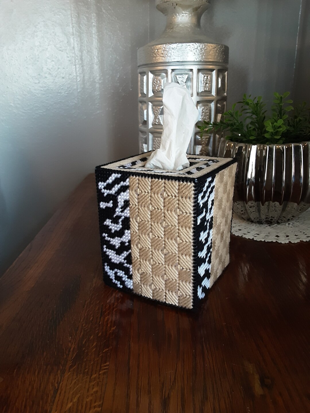 Classy Zebra Print Tissue Box Cover - Etsy