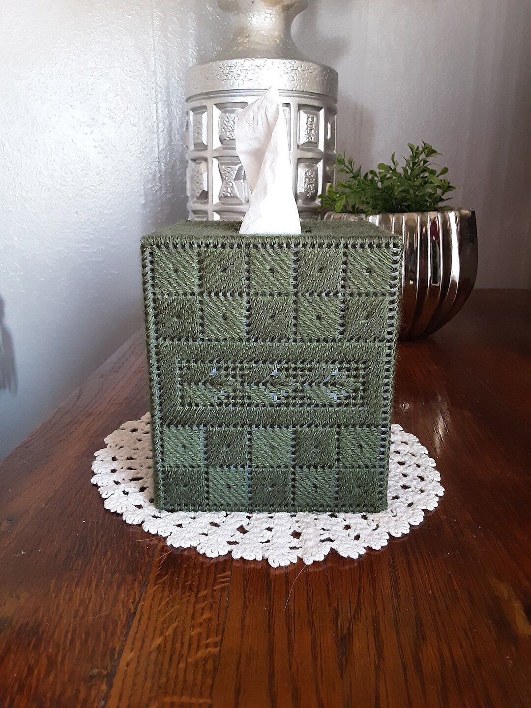 Forest Green Tissue Box Cover - Etsy
