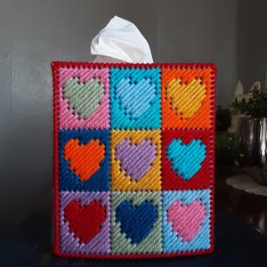 Colorful Hearts Tissue Box Cover - Etsy