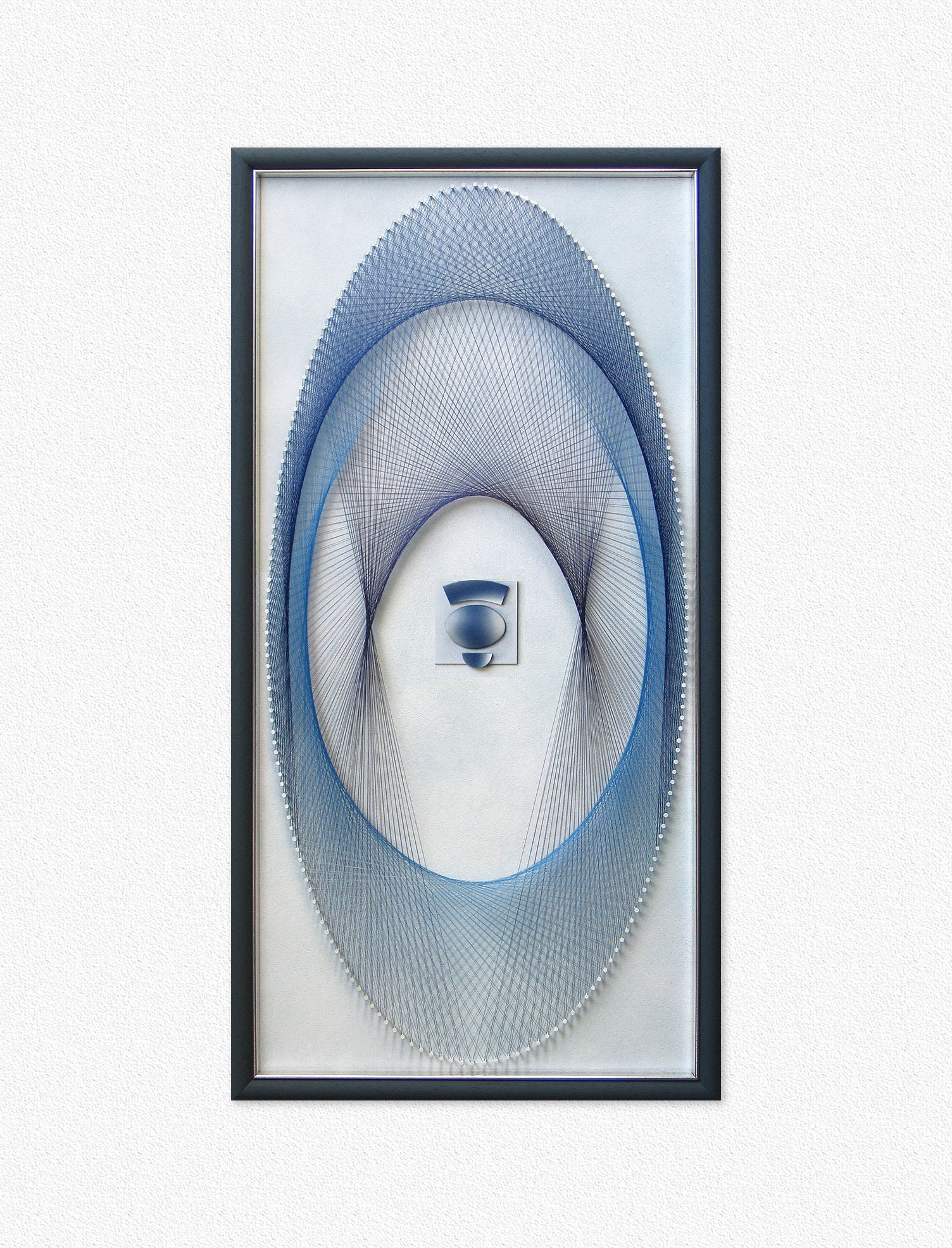 Geometric String Art in Pastel Blue Abstract Beach Wall Art | Etsy