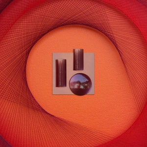 Wall Art Set of 4 - Modern Abstract String Art in Red - Minimalist ...